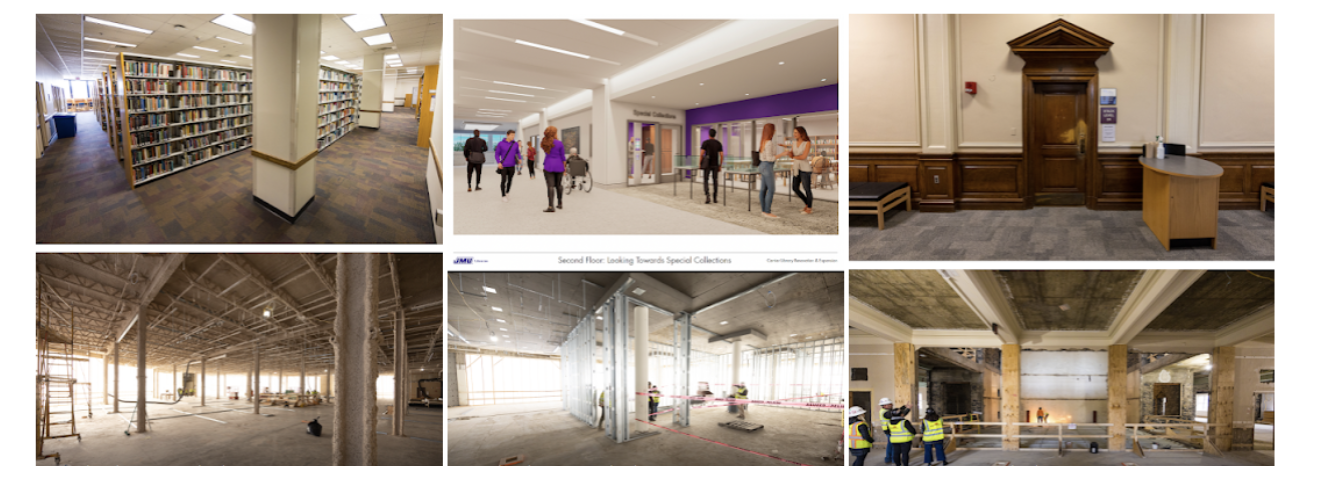Interior Photos of Carrier Library Construction Progress - JMU Libraries